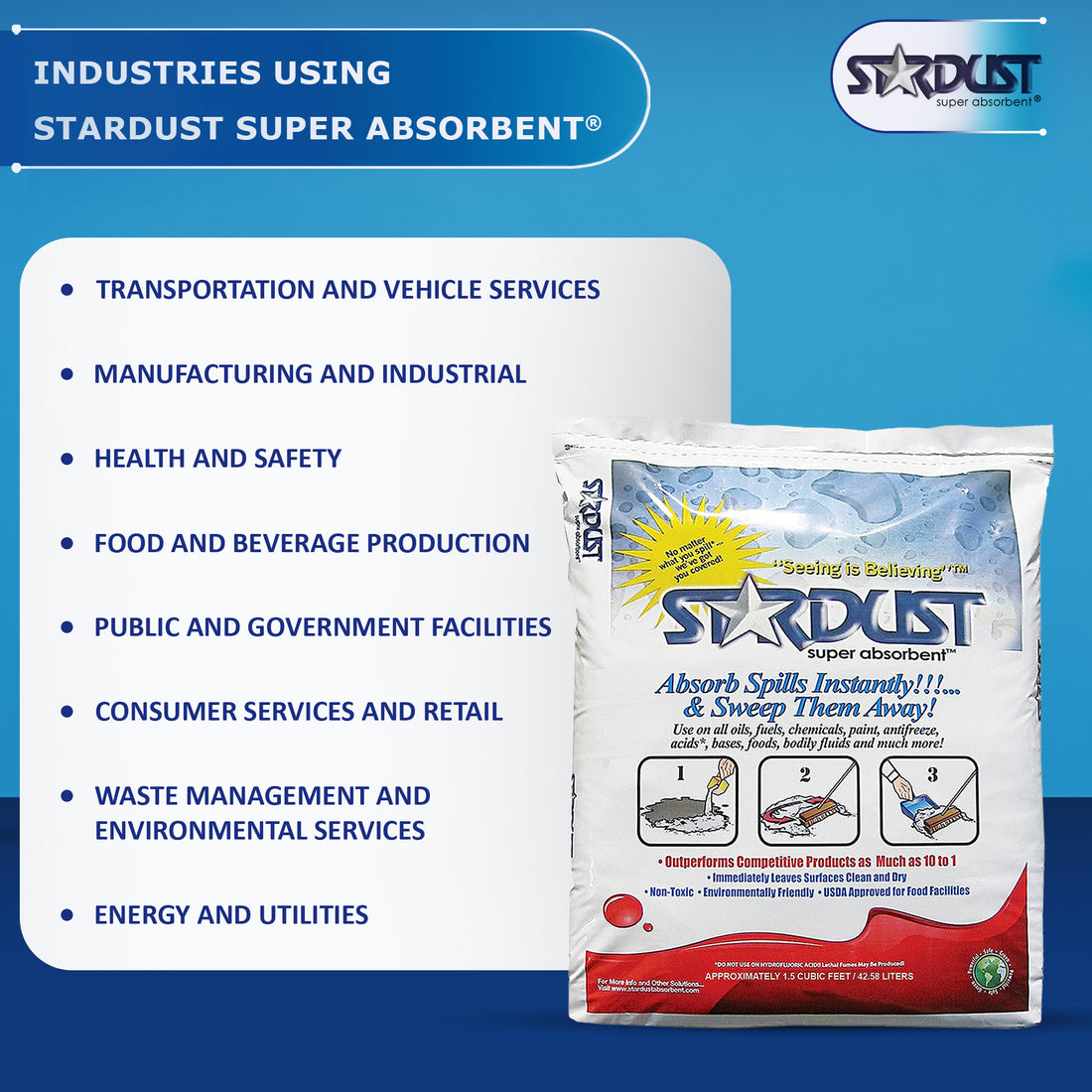 STARDUST Spill Products® - Seeing is Believing
